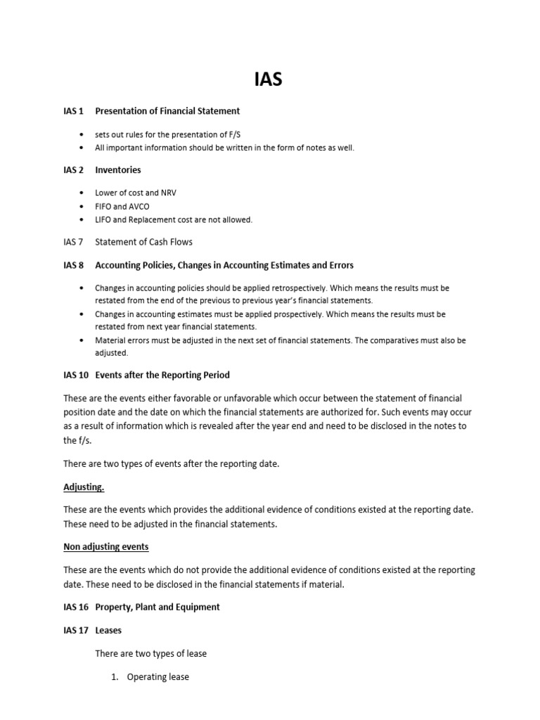 IAS | PDF | Lease | Intangible Asset