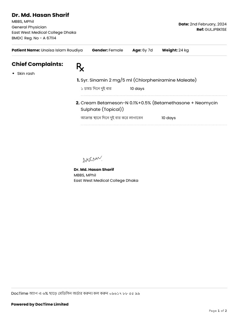Dr. Md. Hasan Sharif: 1. Syr. Sinamin 2 mg/5 ML (Chlorpheniramine ...