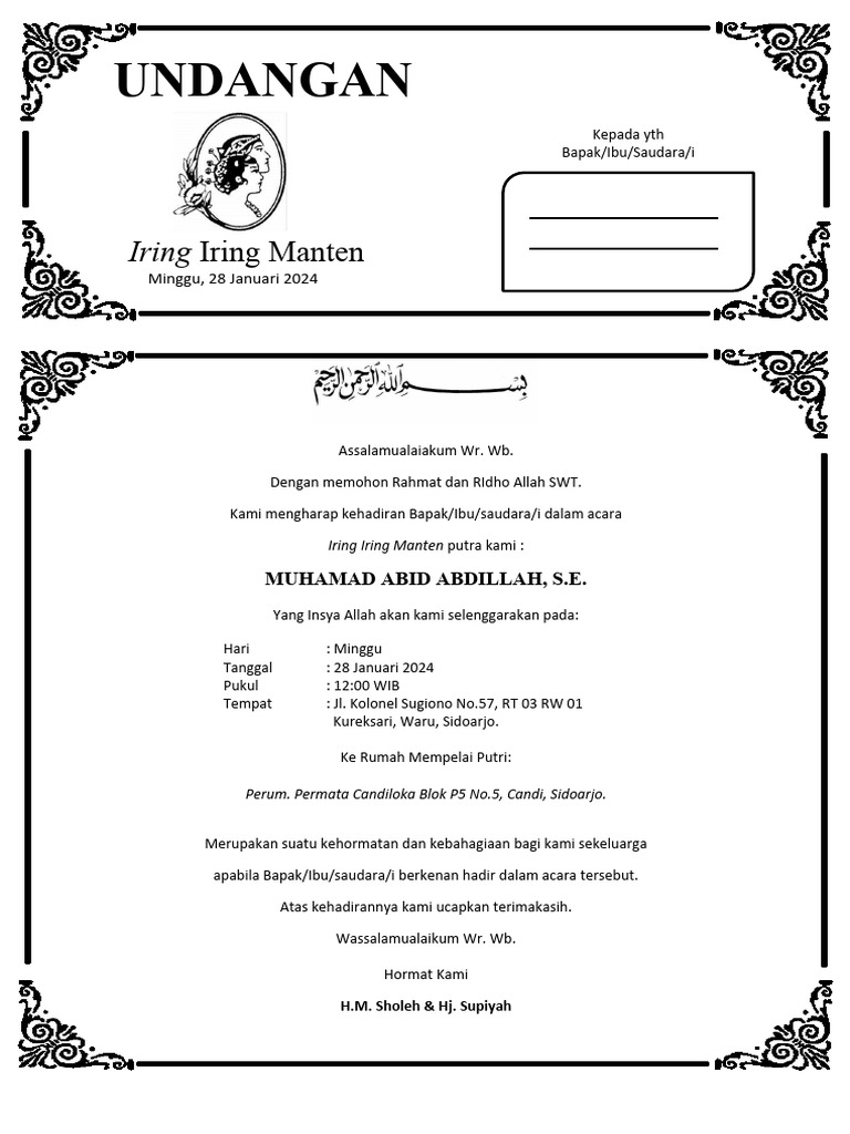 Undangan Iring Irung Manten | PDF