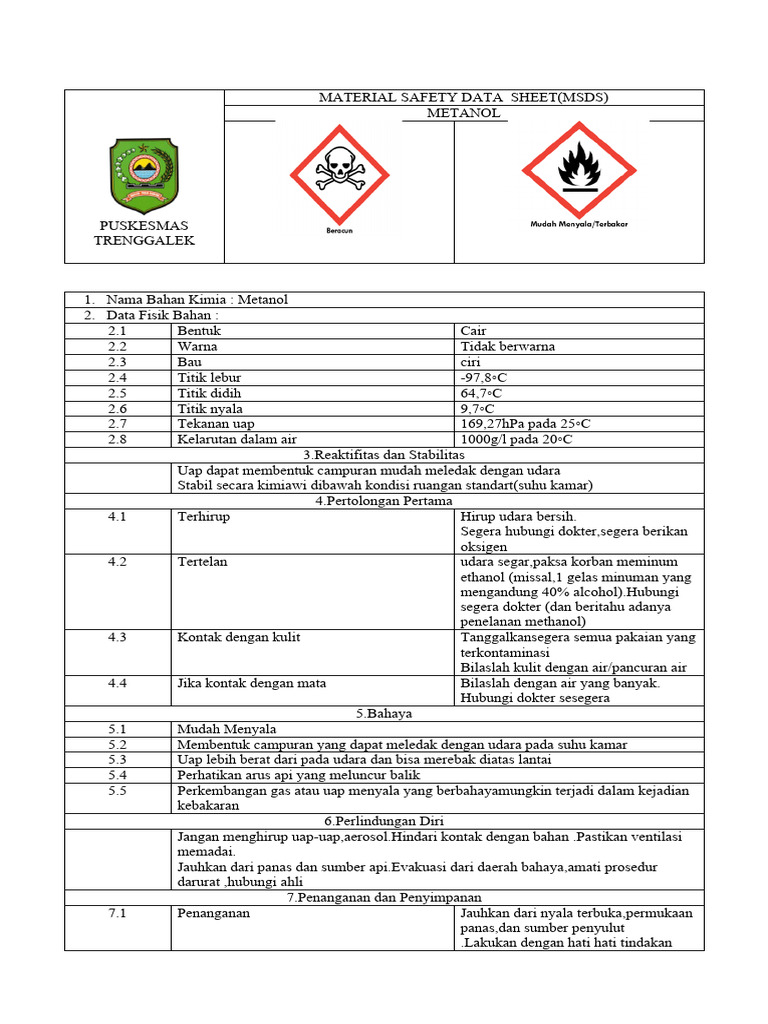 Msds Metanol Lab TH 2023 | PDF