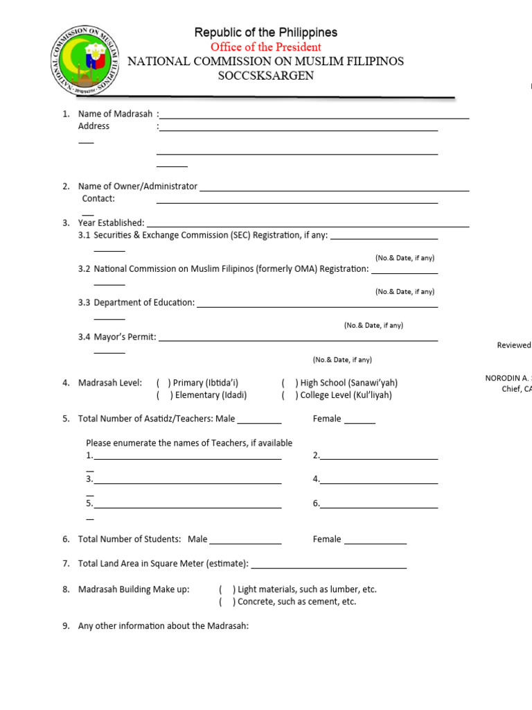 Madrasah Information Sheet | Download Free PDF | Southeast Asia ...