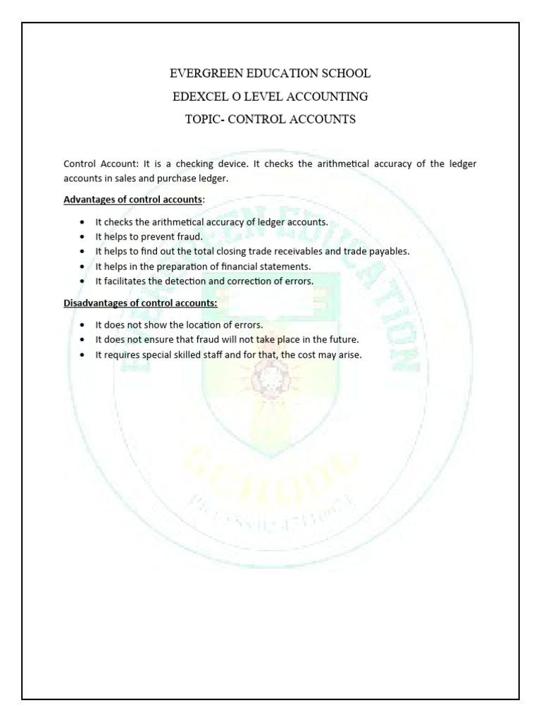 Control ACCOUNT | Download Free PDF | Debits And Credits | Accounts Payable