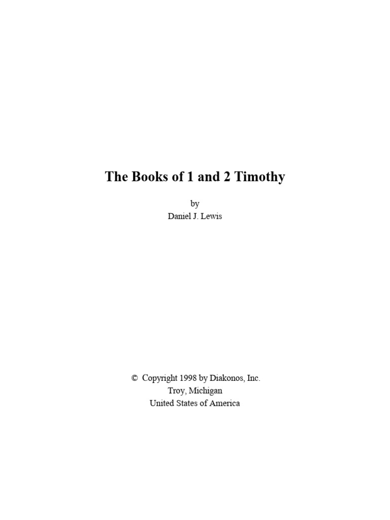 31 1 and 2 Timothy | PDF | Paul The Apostle | Saint Timothy