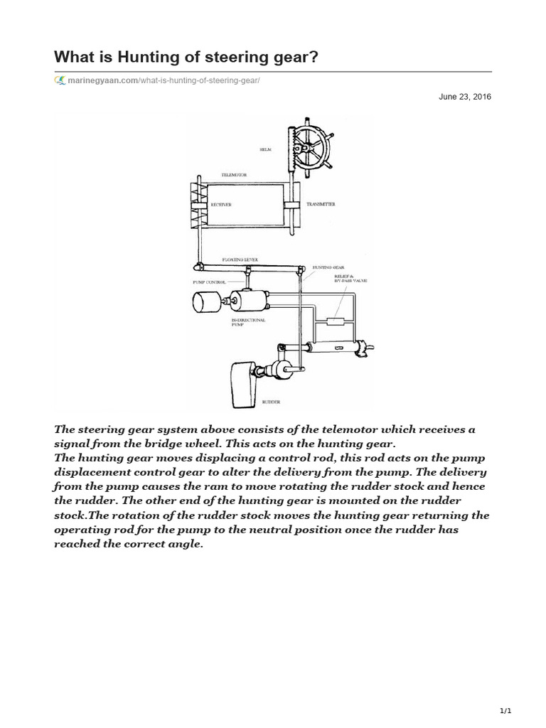 Hunting of Steering Gear | PDF