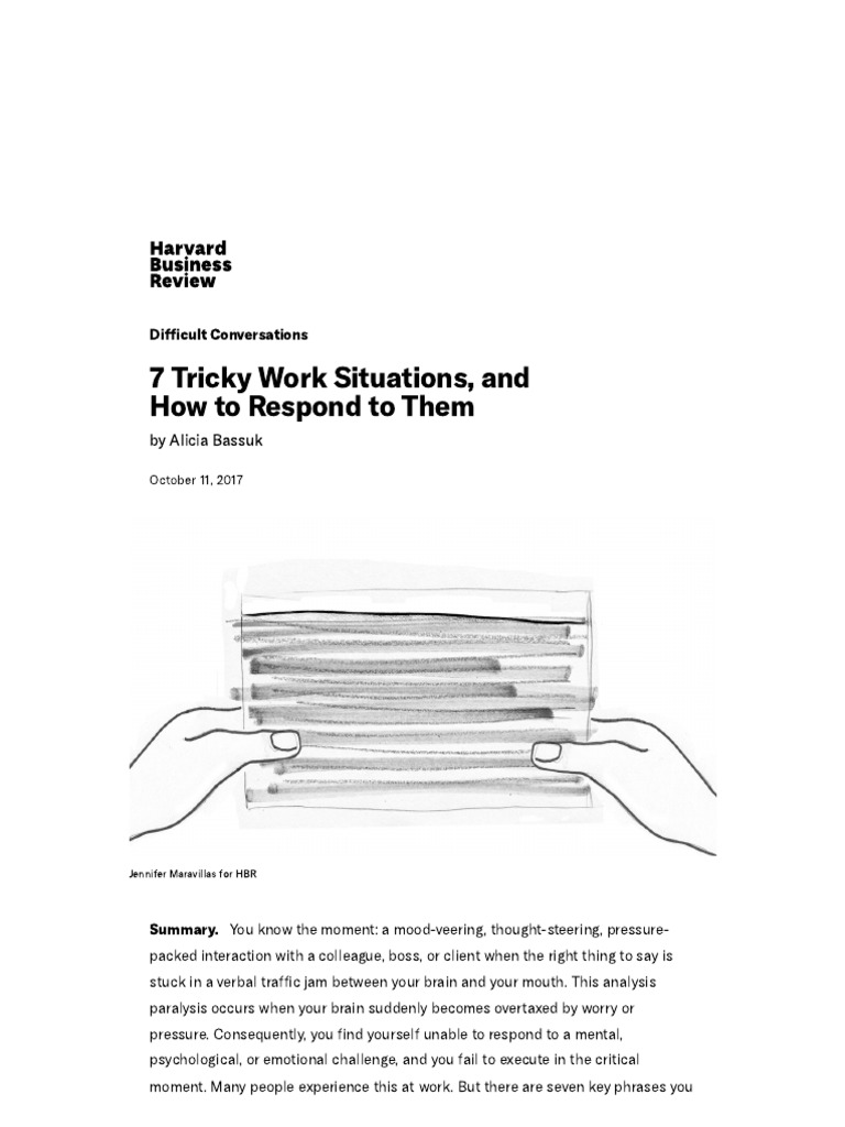 7 Tricky Work Situations, and How To Respond To Them | PDF