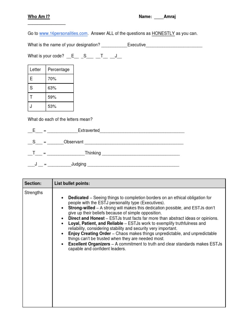 16 Personalities | PDF | Friendship | Leadership