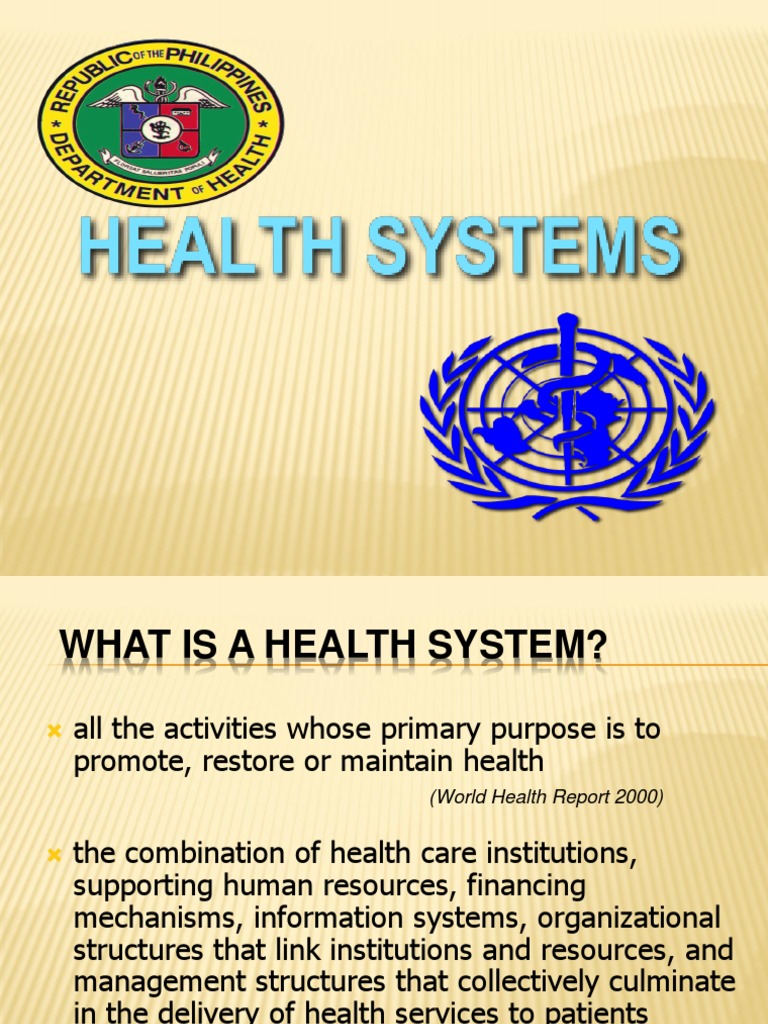 Understanding Health Systems and Goals | PDF | Health System ...