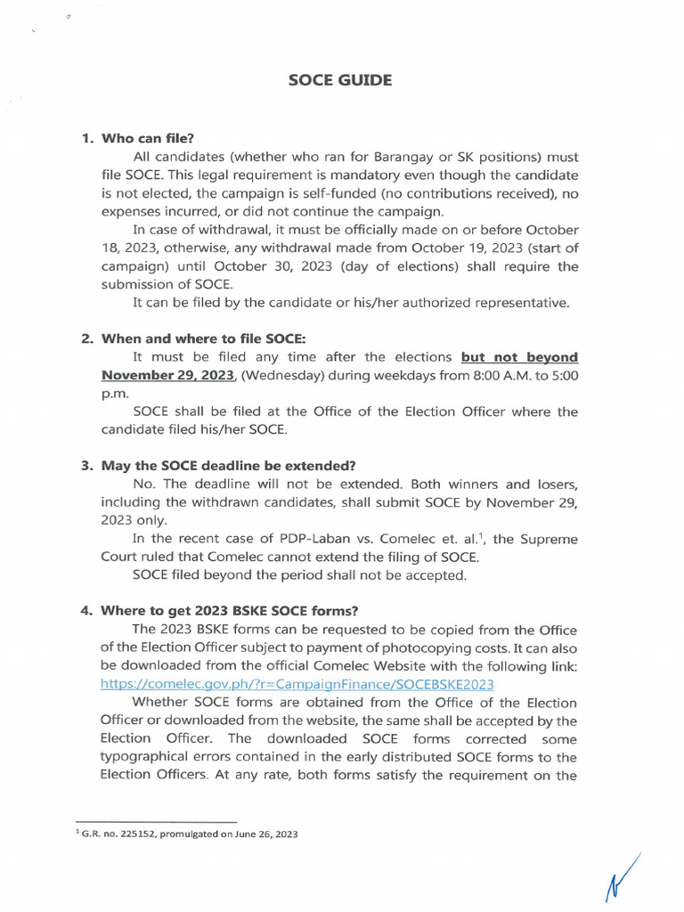 Soce-Guide Comelec | PDF