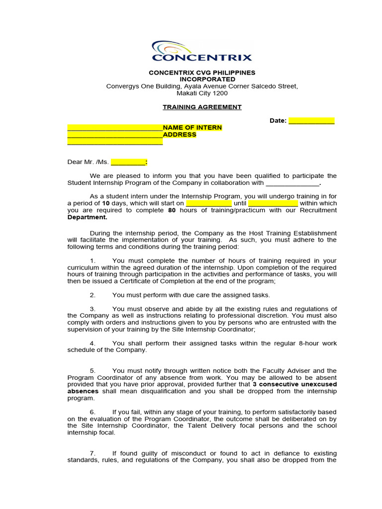 OJT Training Agreement | PDF | Negligence | Common Law