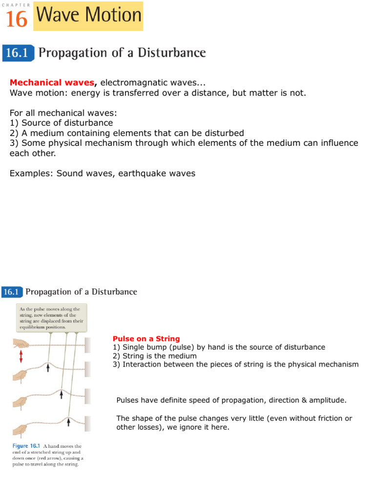 Chapter 16 Wave Motion | PDF | Waves | Scientific Phenomena