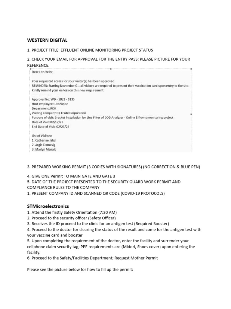 QTC - Safety Permit-Instruction | PDF