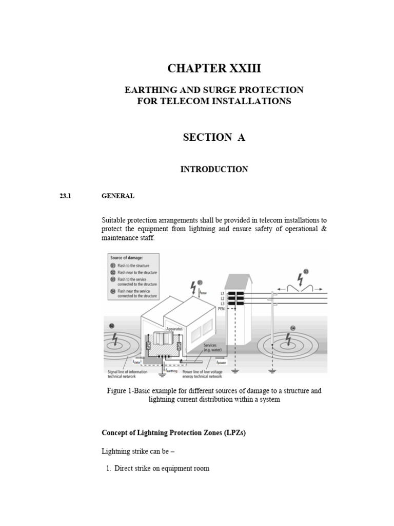 Earthing and Surge Protection For Telecom Installations | PDF | Lightning | Electromagnetic ...