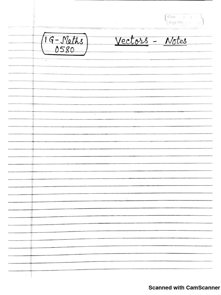 Ig 0580 Vectors Notes Pdf