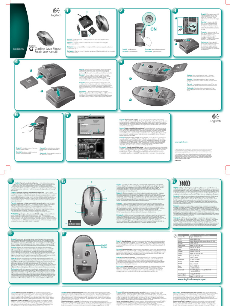 Guía de Instalación del Ratón Logitech G7 | PDF | Ingenieria Eléctrica | Ingeniería Informática