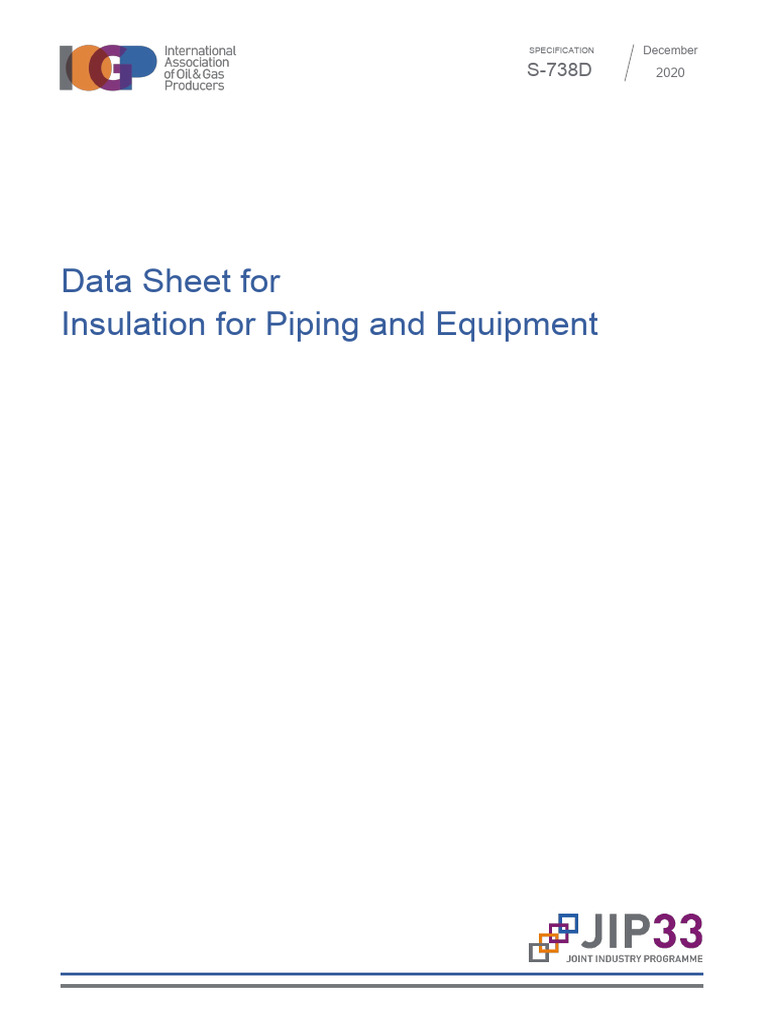 Data Sheet Insulation For Piping and Equipment S 738Dv2020 12 | PDF ...