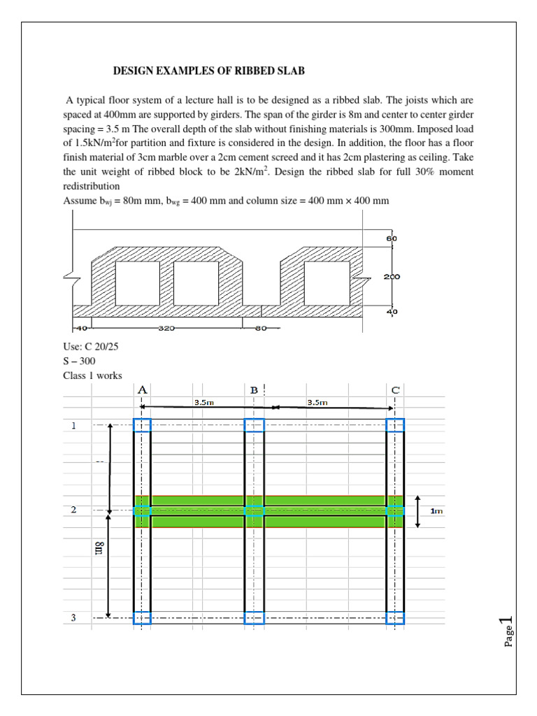 Ribbed Slab Design | PDF | Beam (Structure) | Bending
