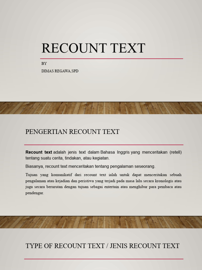 Jenis dan Contoh Recount Text | PDF