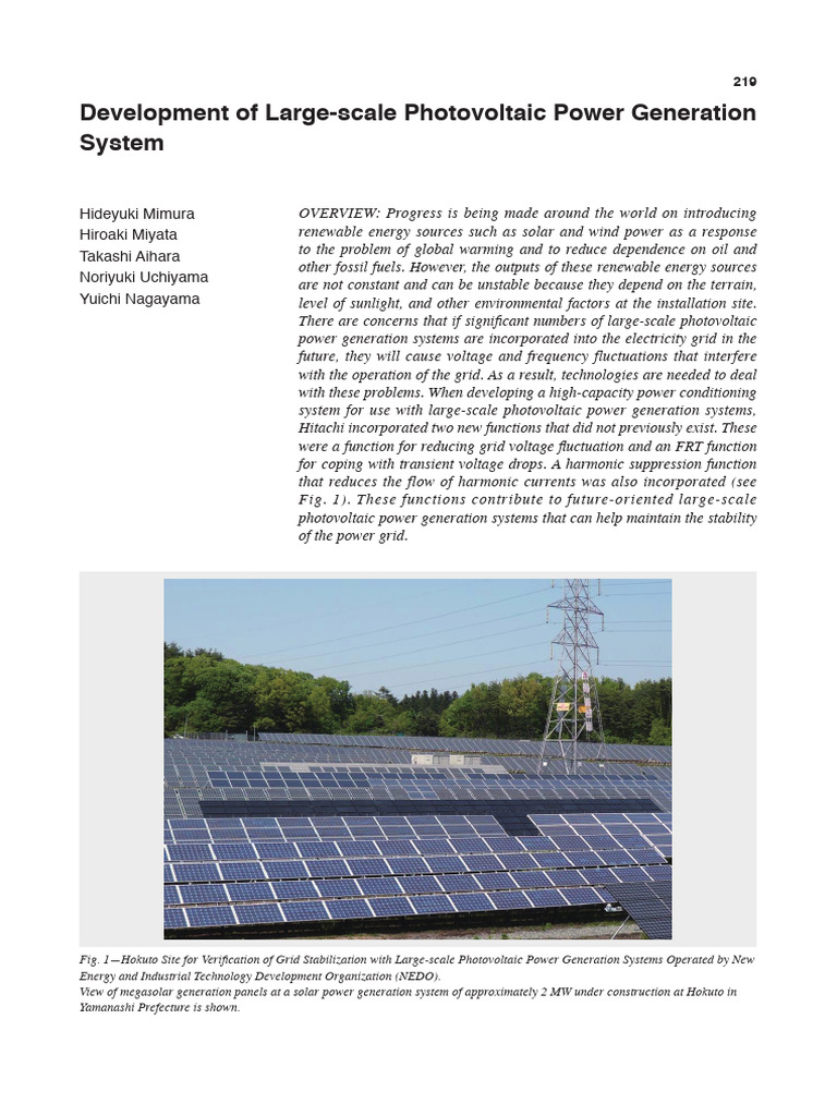 Development of Large Scale Grid Integration of SPV | PDF | Photovoltaic System | Electrical Grid