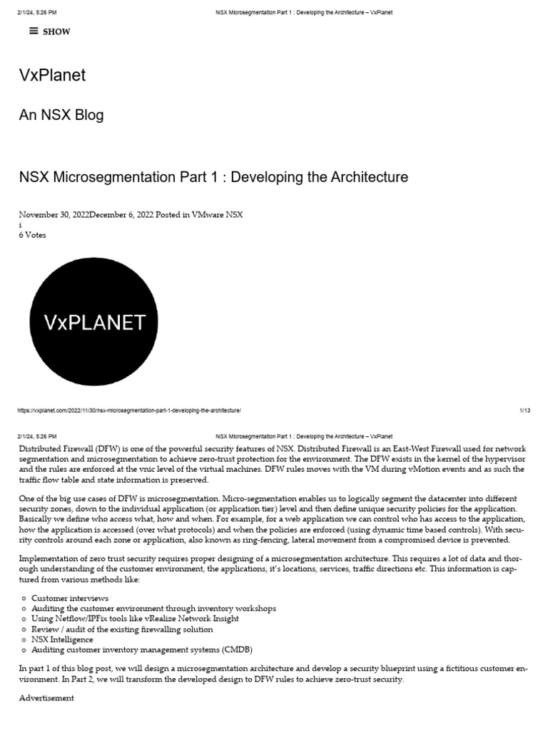 NSX Microsegmentation Part 1 | PDF | Virtual Machine | Firewall (Computing)
