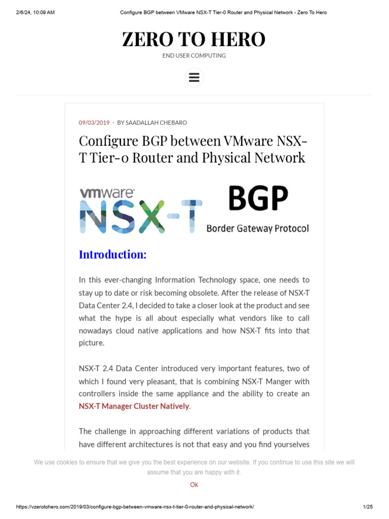Configure BGP Between VMware NSX-T Tier-0 Router | PDF | Router ...