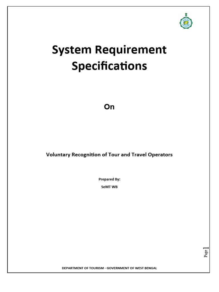 SRS Voluntary Recognition of Tour and Travel Operators | PDF ...