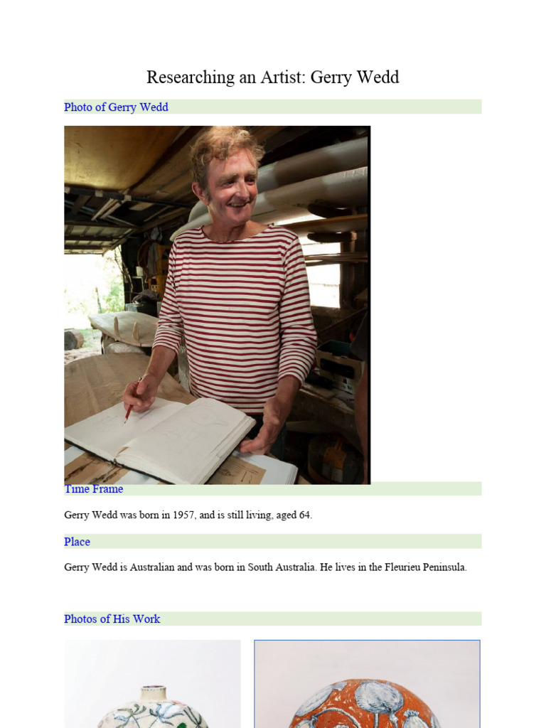 Gerry Wedd: Australian Art Innovator | PDF | Art