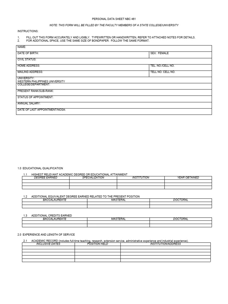 NBC 461 CCE Forms PDSChecklist | PDF | Academic Degree | Thesis