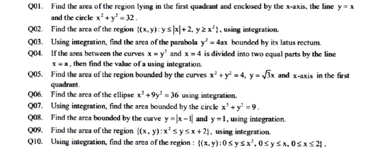Application of Integrals Worksheet | PDF