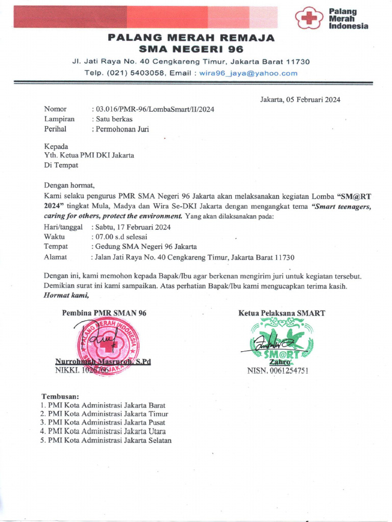 Format Surat Permohonan Juri Nama | PDF
