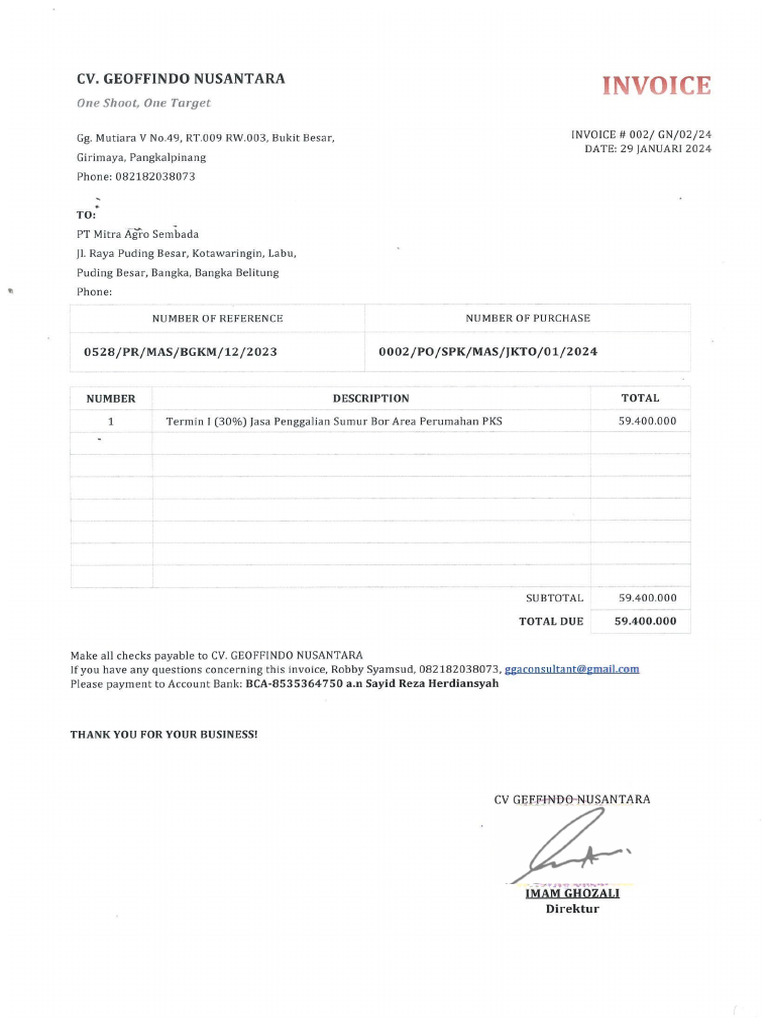 Invoice Full Termin I | PDF