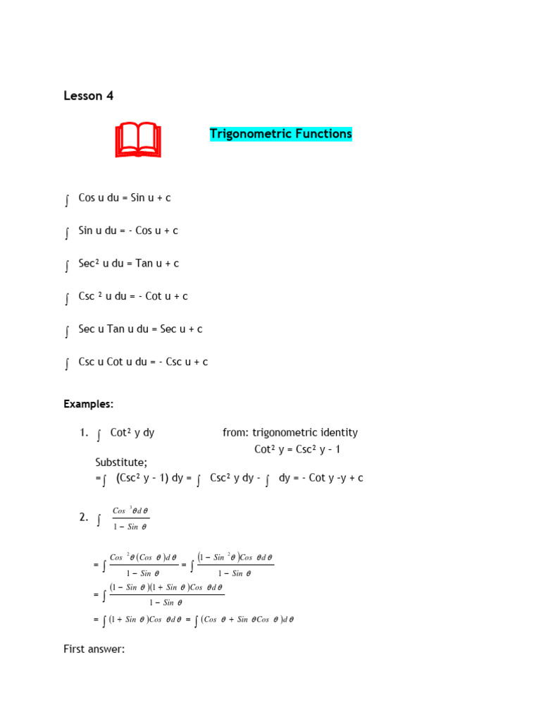 Lesson 4,5 & 6 | PDF | Trigonometric Functions | Mathematical Analysis