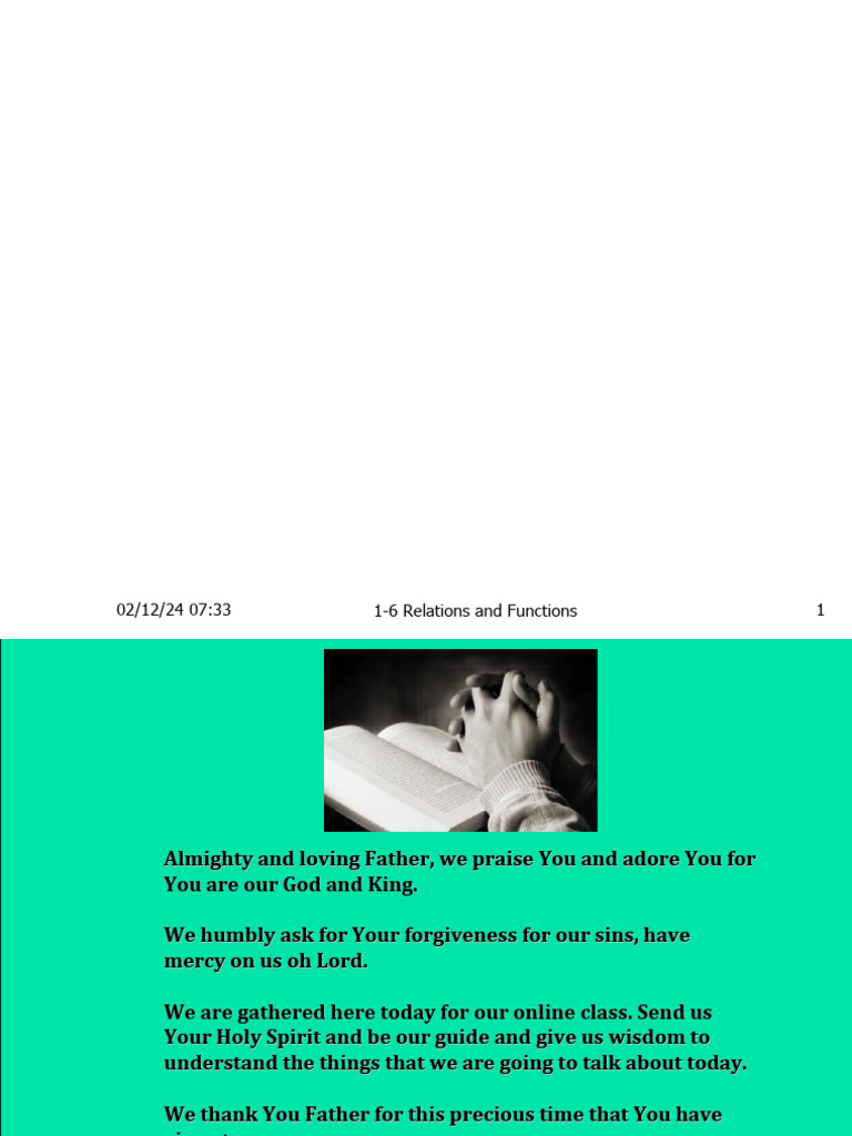 Relations And Functions Power Point2023 Pdf Function Mathematics Mathematical Logic