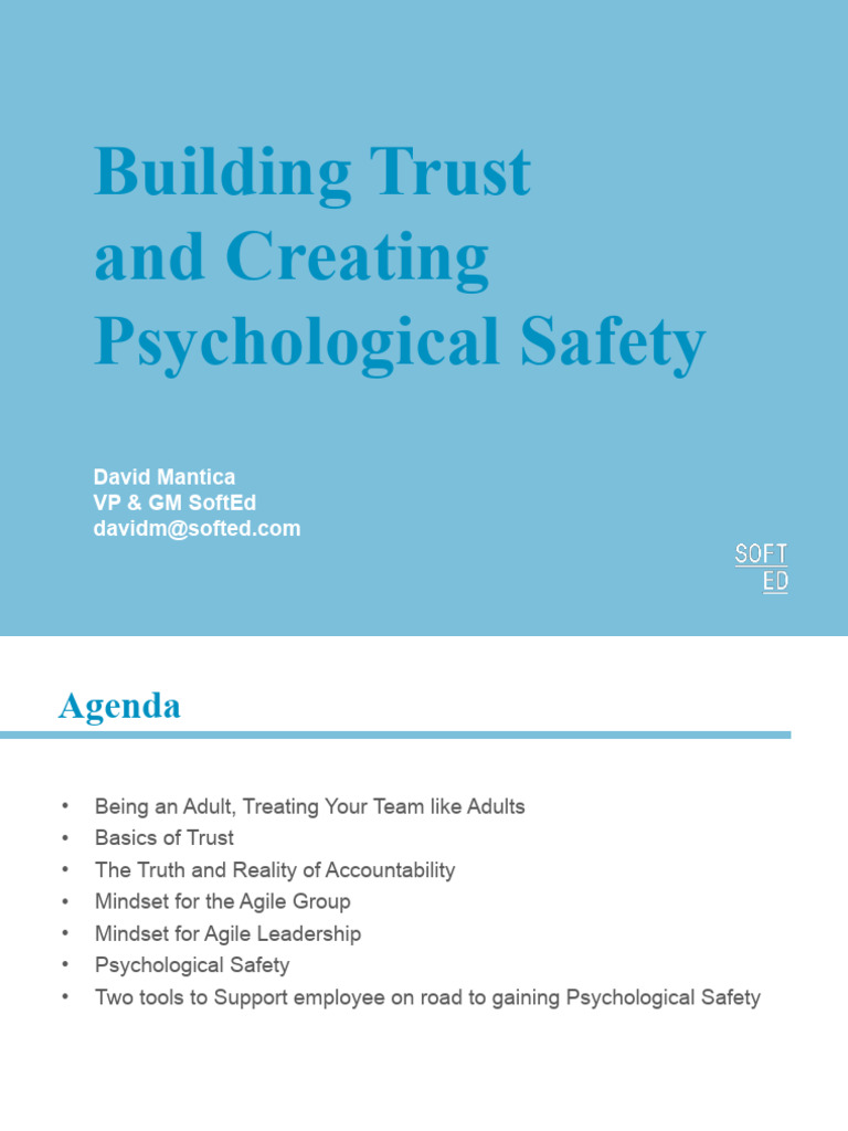 Building Trust and Creating Psychological Safety - NCPMI | PDF ...
