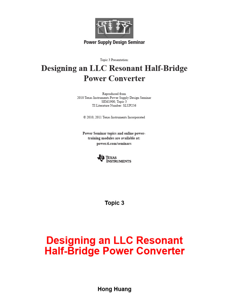 Designing LLC Resonant Half-Bridge Converter | PDF | Power Supply ...