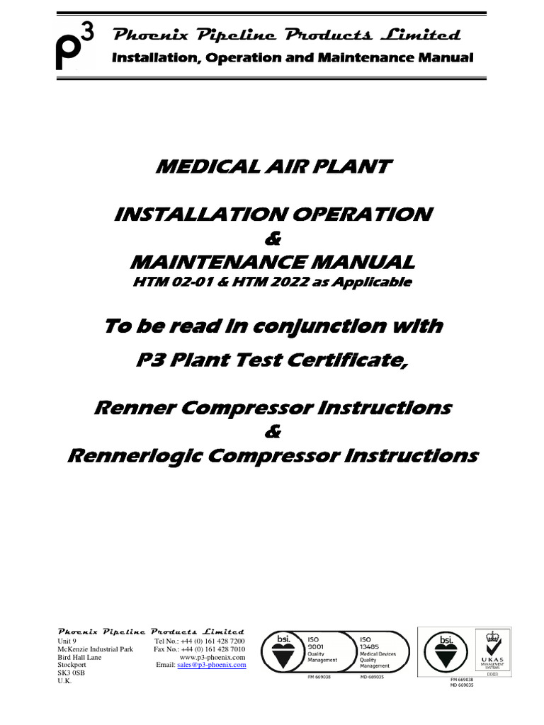 Medical Air Plant Installation Manual | PDF | Valve | Electrical Connector