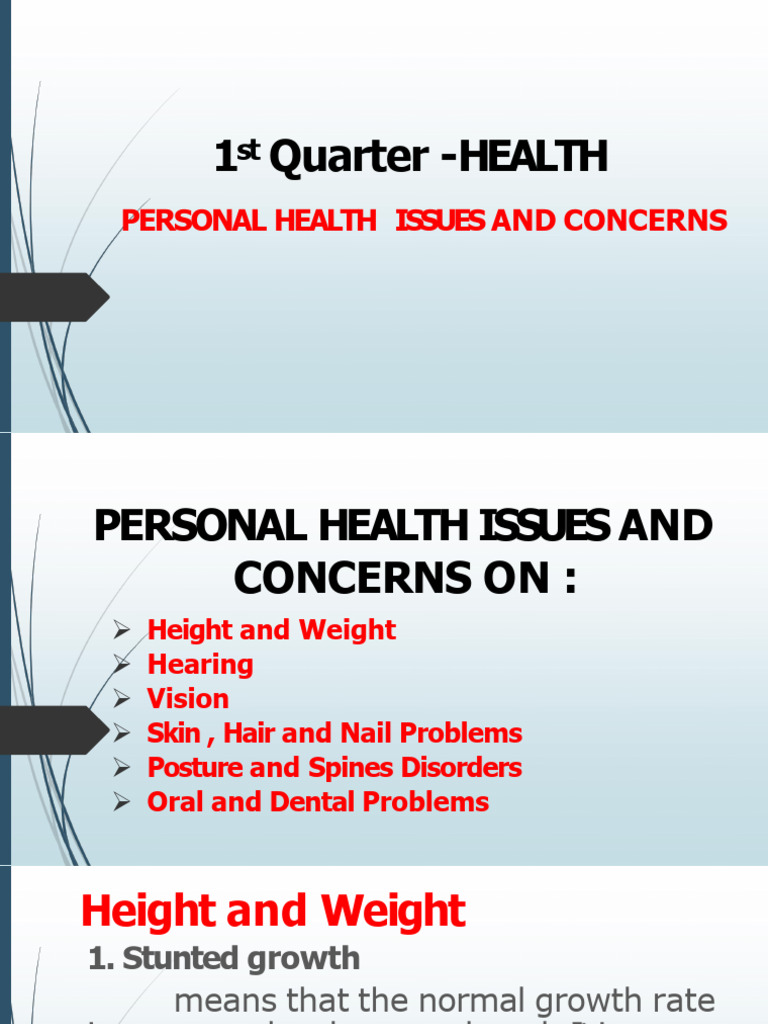 Grade 6 Personal Health Concerns | PDF | Obesity | Body Mass Index