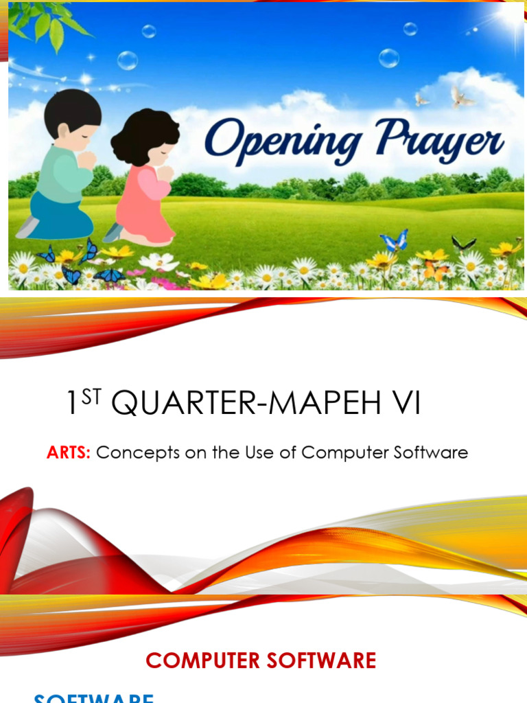 1st Quarter MAPEH6 ARTS Concepts On The Use of Computer Software | PDF | Software | Computer Monitor