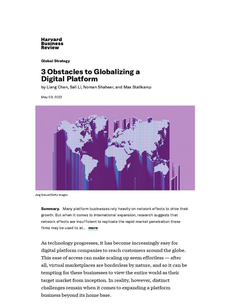 3 Obstacles To Globalizing A Digital Platform | PDF | Artificial Intelligence | Intelligence (AI ...