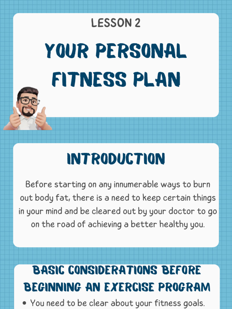 LESSON 2 Your Personal Fitness Plan | Download Free PDF | Arm | Aerobic ...