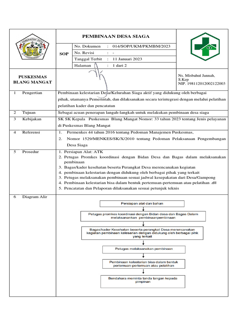 Sop Desa Siaga | PDF