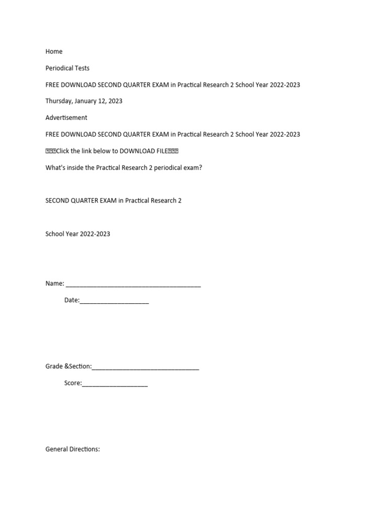 PR2 Questionnaire | PDF | Type I And Type Ii Errors | Validity (Statistics)