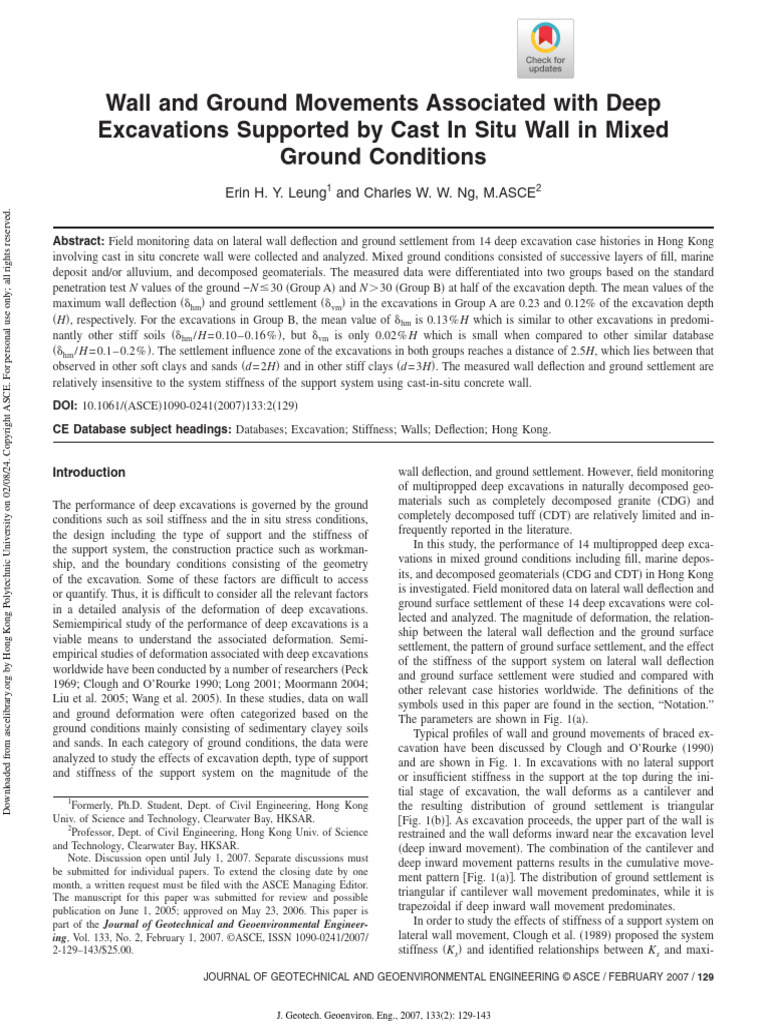 Wall and Ground Movements Associated With DeepExcavations Supported by ...