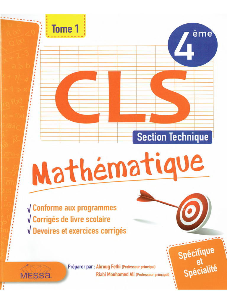 Telecharger Corrige Livre Scolaire Math Bac Technique TOME 1 | PDF