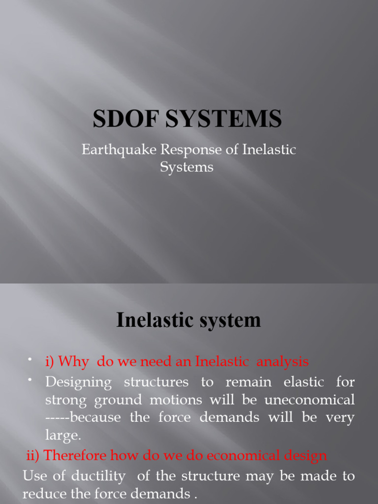 Lecture-3-SDOF Inelastic Systems | Download Free PDF | Deformation (Engineering) | Elasticity ...