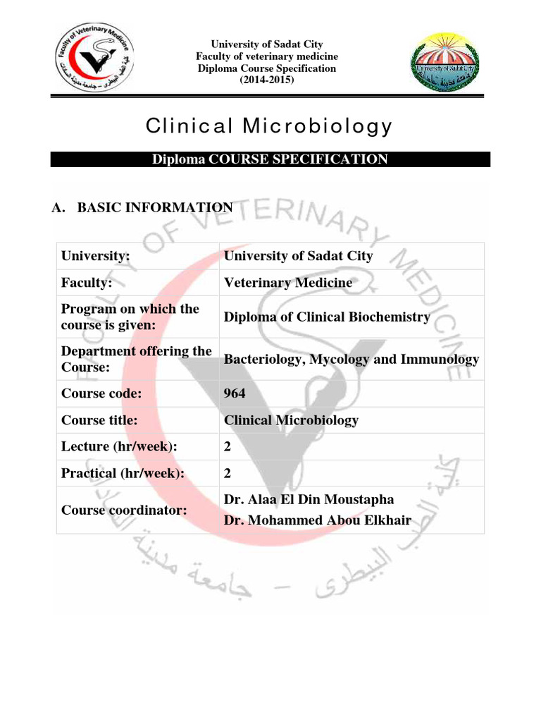 Clinical Microbiology - Course Spec | PDF | Virus | Bacteria