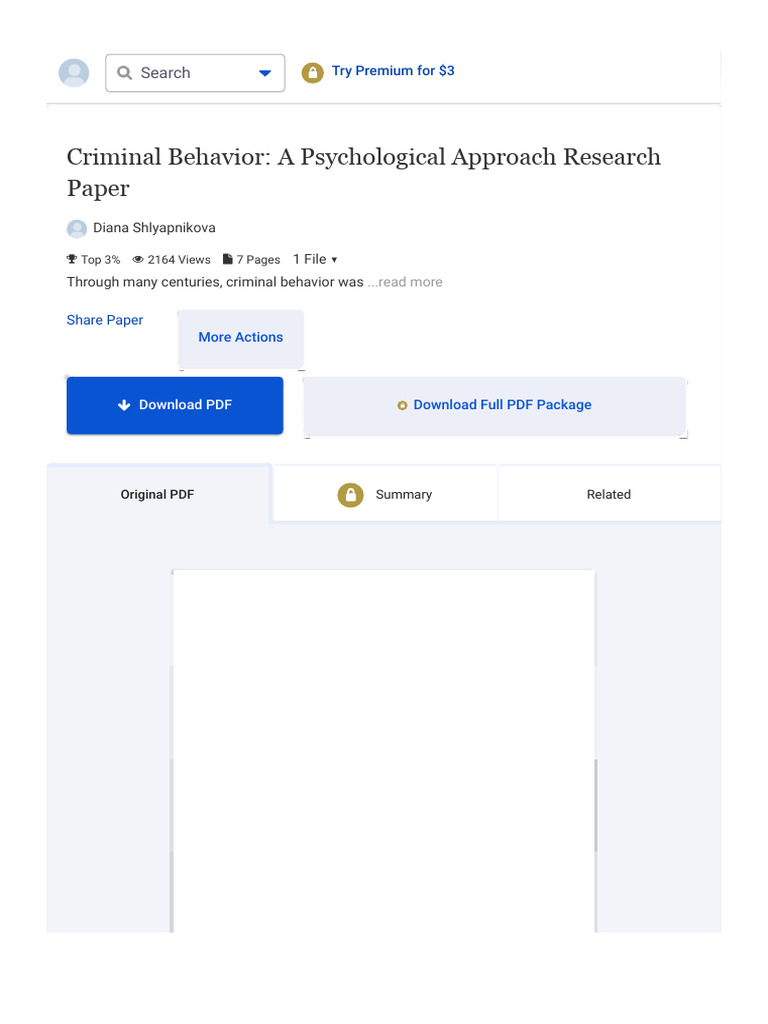 Psychological Roots of Criminal Behavior | PDF | Violence | Bullying