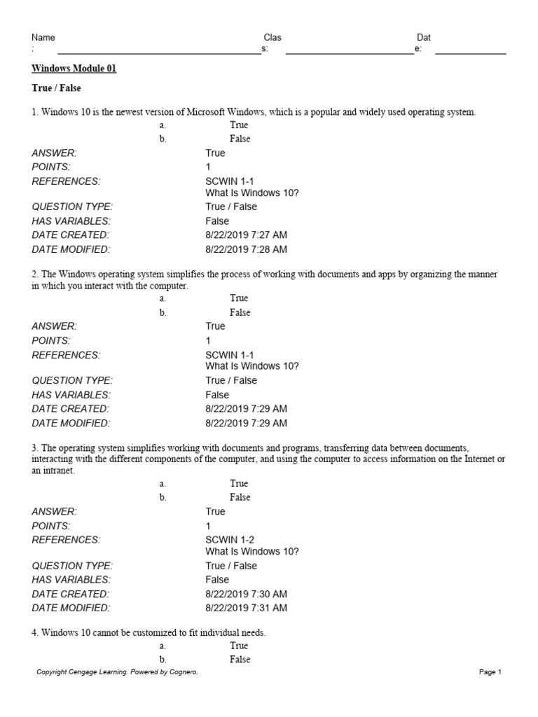 Windows Module 01 | PDF | Windows 10 | Microsoft Windows