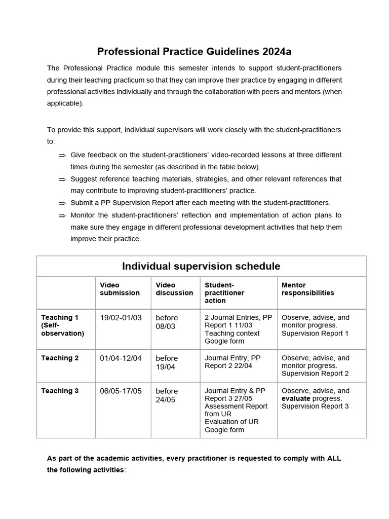 Teaching Practicum Guidelines 2024 | PDF | Human Communication | Cognition
