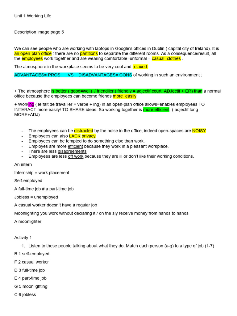 Unit 1 Working Life | PDF | Clothing | Softlines (Retail)