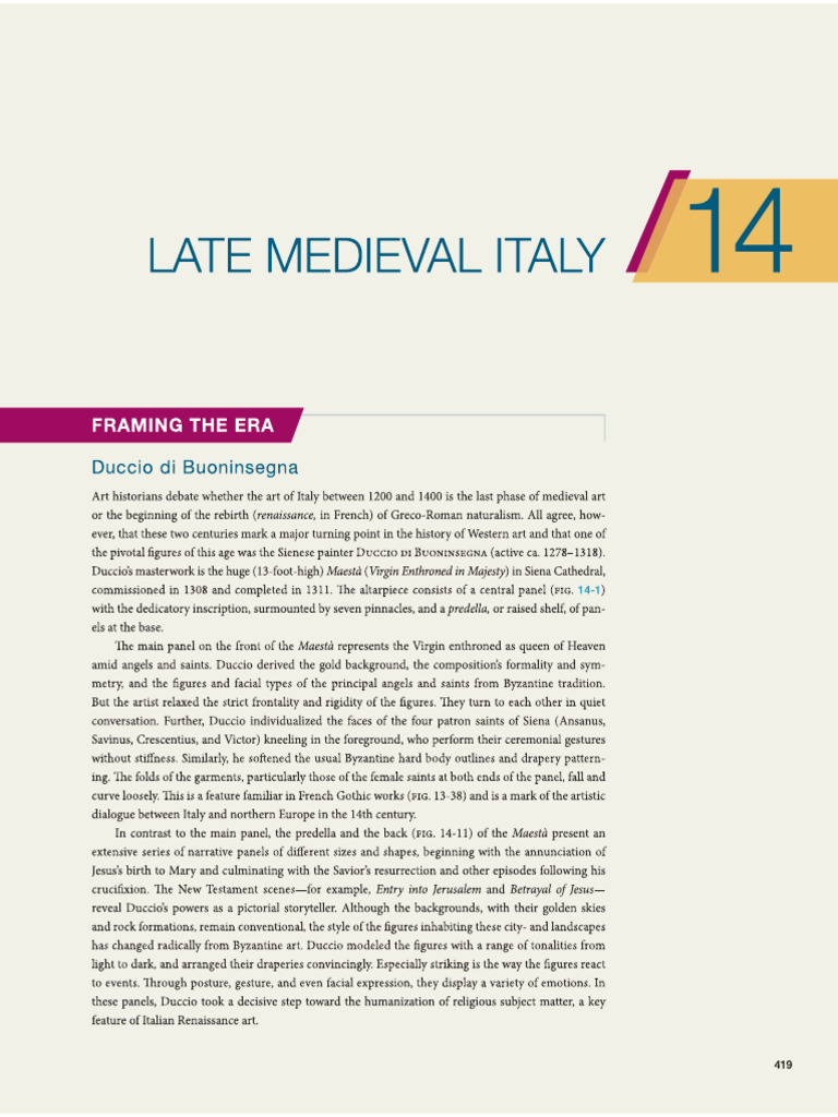 Early Italian Renaissance and Late Medieval Italy | PDF